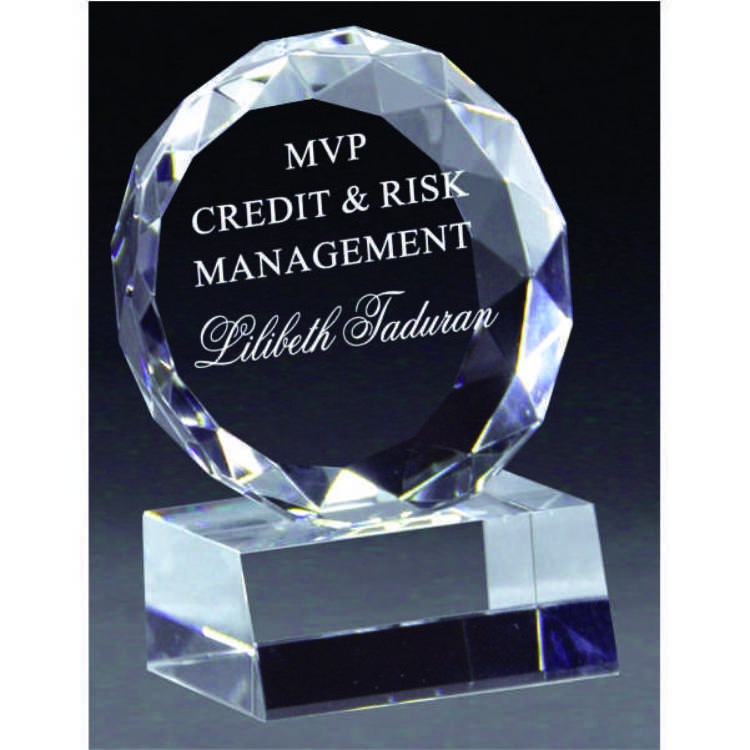 Round Crystal Award - Benchmark | Awards Apparel Design