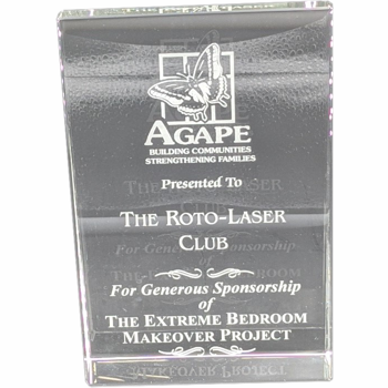 Free Standing Crystal Rectangle Plaque - Benchmark | Awards Apparel Design