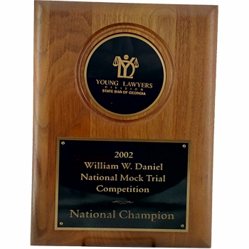 9" x12" Walnut Plaque Board w/ 4" logo disc and text plate - Benchmark ...