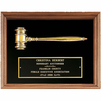 10" x 13" Walnut Shadow Box Plaque w/ Gold Gavel - Benchmark | Awards ...